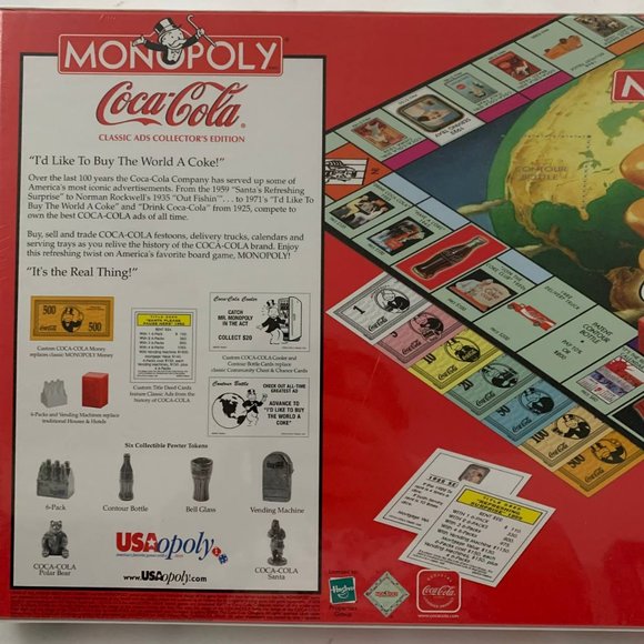 Hasbro | Games | Vintage Monopoly Coca Cola Classic Ads Collectors ...